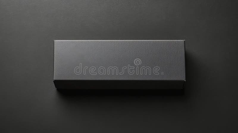 Elegant Grey Rectangular Packaging Box Set Against a Matte Black ...