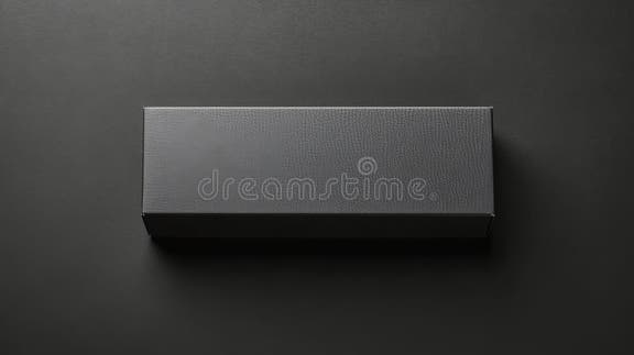 Elegant Grey Rectangular Packaging Box Set Against a Matte Black ...