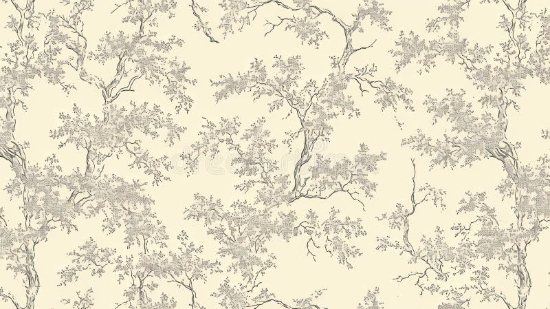 Elegant Grey Tree Pattern Wallpaper Stock Illustration - Illustration ...