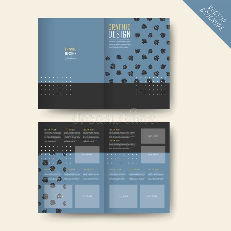 Lovely Half-fold Brochure Template Design Stock Vector - Illustration ...
