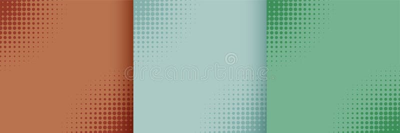 Elegant Halftone Design Set in Three Various Colors Background Stock ...