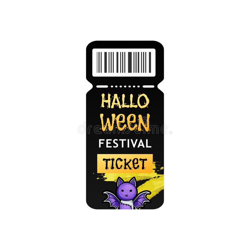 Elegant Halloween Ticket Template Graphic Printable Stock Vector ...