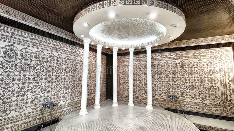 Elegant Hammam Interior with Intricate Tile Designs and Classical ...