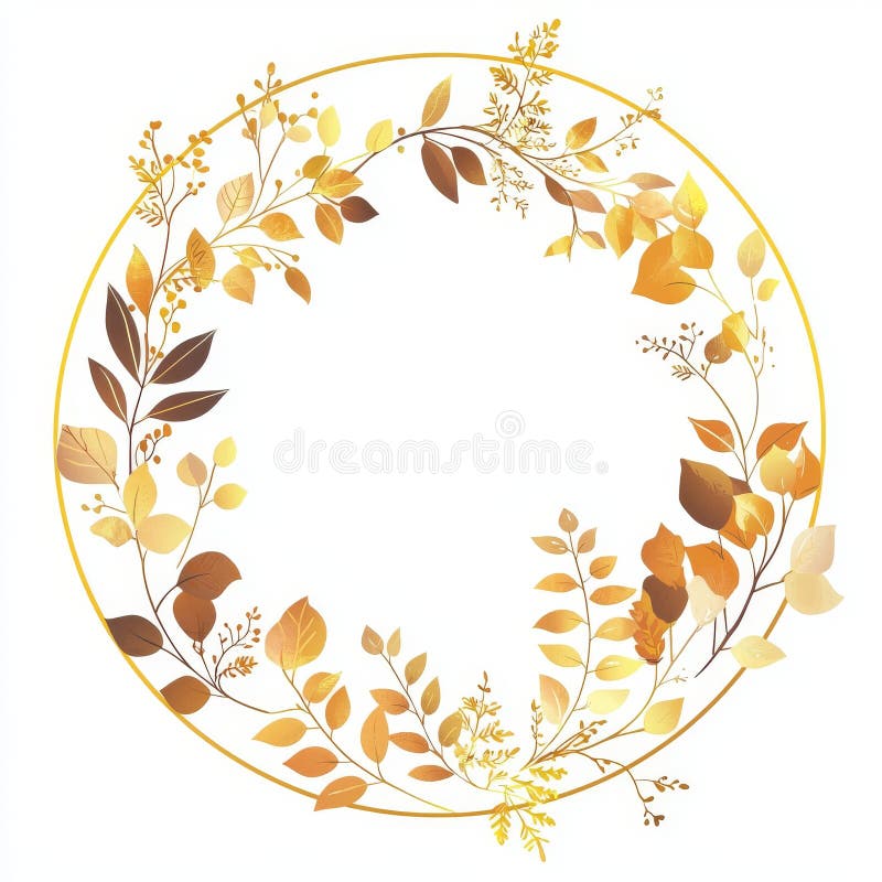 An Elegant, Hand-drawn Rustic Flourish Forming a Circular Border ...