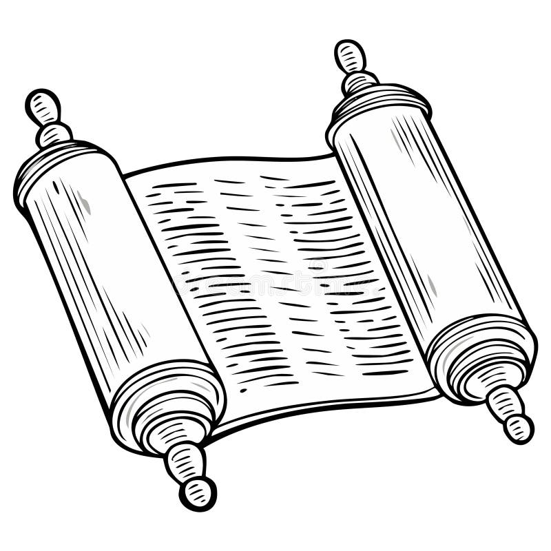 Elegant Hand-Drawn Scroll with Text Lines - Vintage Parchment ...