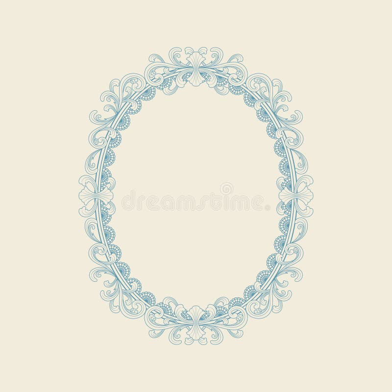 Elegant Hand-drawn Vintage Oval Frame. Vector Illustration Stock ...