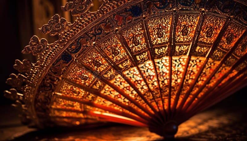 Elegant Hand Fan, a Souvenir of Ancient Cultures Generated by AI Stock ...