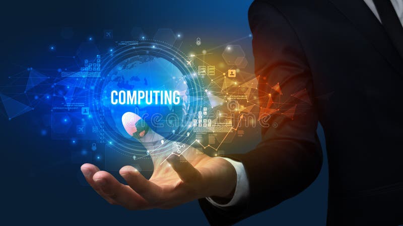 Elegant Hand Holding Technology-related Inscription Stock Illustration ...