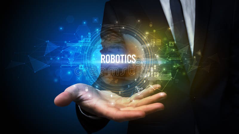 Elegant Hand Holding Technology-related Inscription Stock Image - Image ...