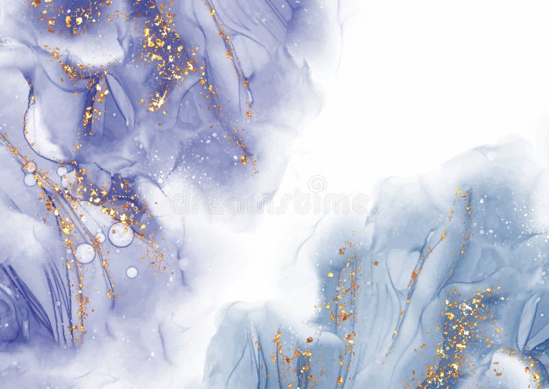 Elegant Hand Painted Alcohol Ink Design with Gold Elements Stock Vector ...