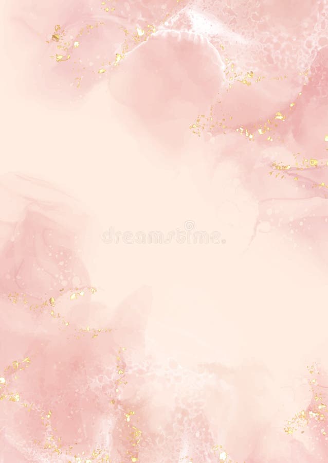Elegant Hand Painted Pastel Pink Alcohol Ink Background with Gold ...