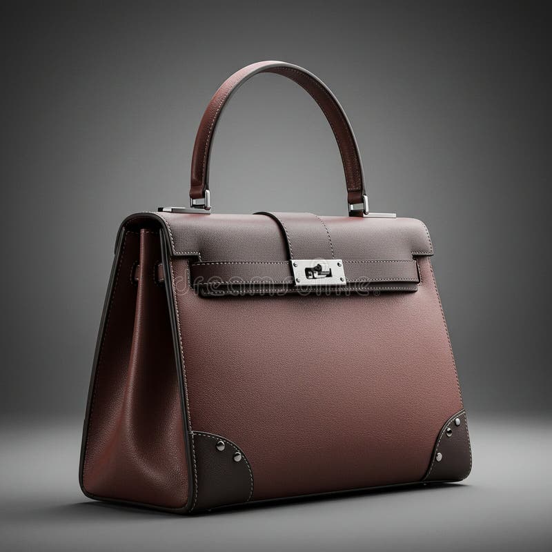 Elegant Handbag Featuring a Structured, Trapezoidal Design Made from ...