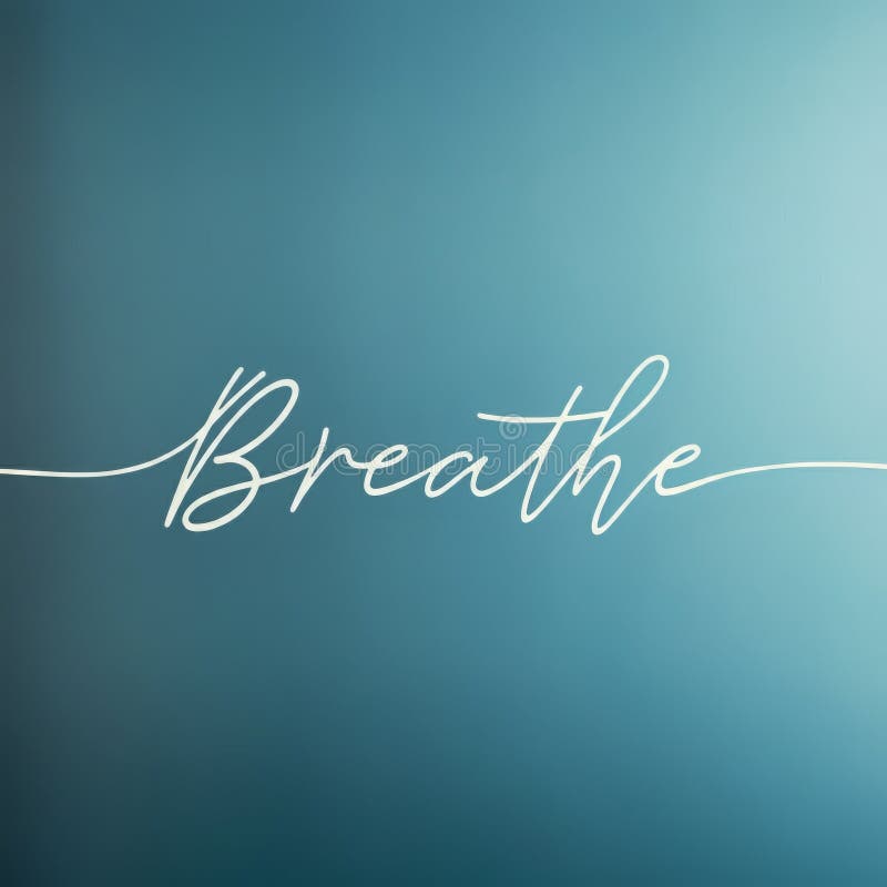 Elegant Handwritten Breathe Typography on Smooth Gradient Background ...
