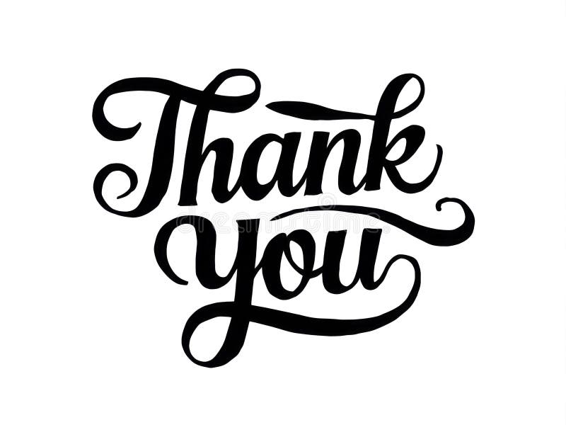 Elegant Handwritten Script Thank You on White Background Stock Image ... Elegant Handwritten Script Thank You on White Background Stock Image ...