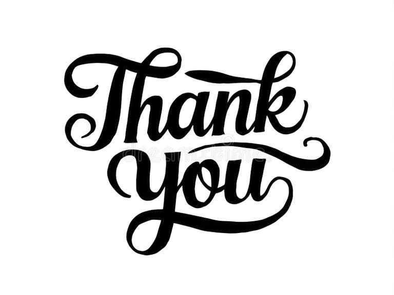 Elegant Handwritten Script Thank You on White Background Stock Image ...