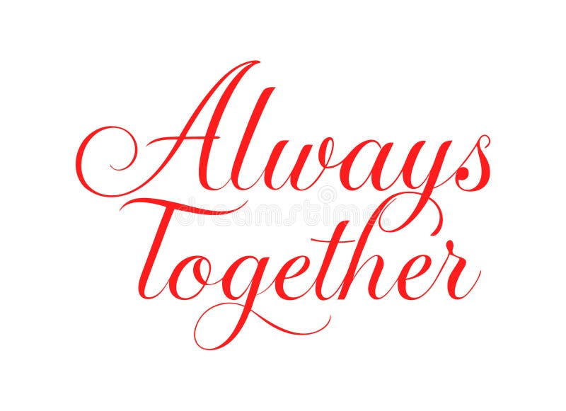 Elegant Handwritten always Together in Red Script Stock Vector ...