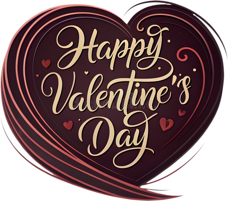 Elegant "Happy Valentine S Day" Text in Cursive. Stock Illustration ...