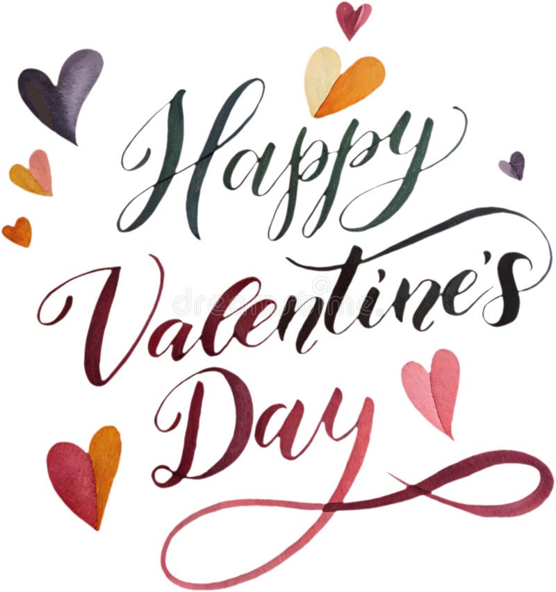 Elegant "Happy Valentine S Day" Text in Cursive. Stock Illustration ...