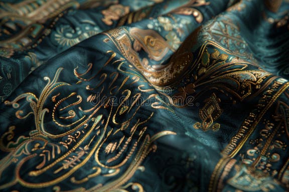 Elegant Hari Raya Batik Textile Stock Illustration - Illustration of ...