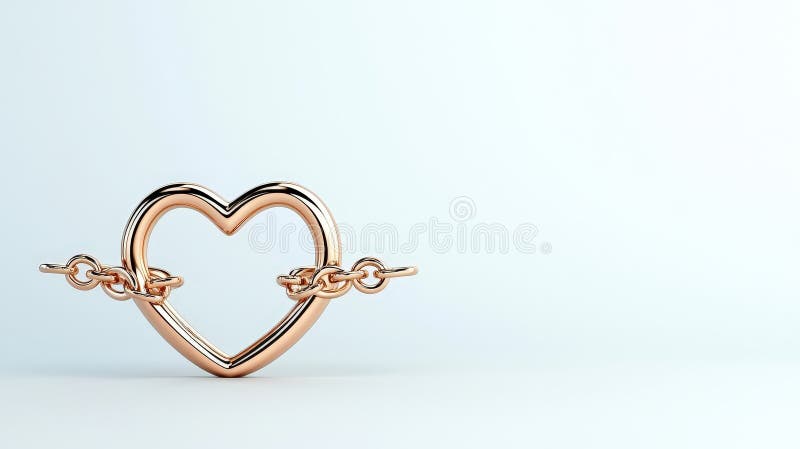 Elegant Heart Shape with Chain Links Symbolizing Connection and ...