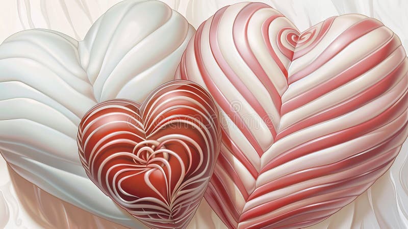 Elegant Heart-shaped Chocolate Candies with Swirled Patterns Stock ...