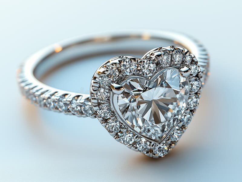 Elegant Heart-shaped Diamond Ring Capturing Love and Commitment Stock ...