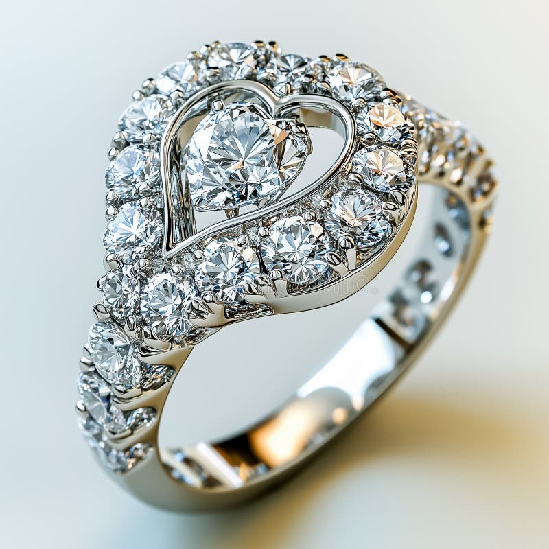 Elegant Heart-shaped Diamond Ring, Perfect for Romantic Celebrations ...
