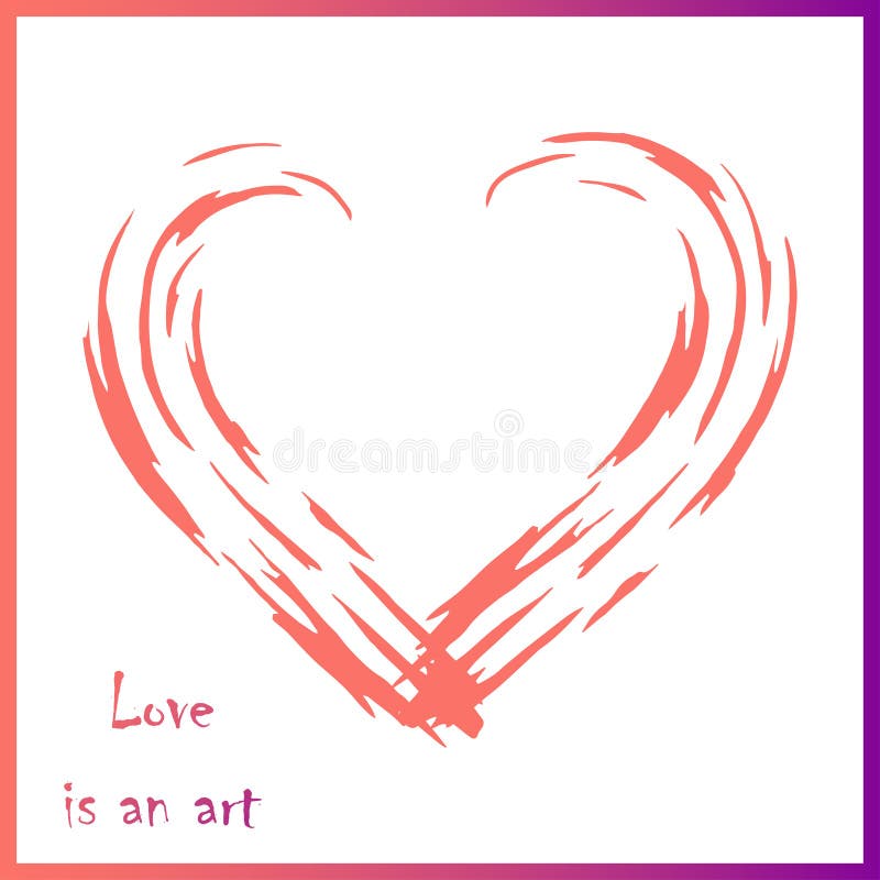 Abstract Heart Vector Pattern in Living Coral Color. Stock Vector ...