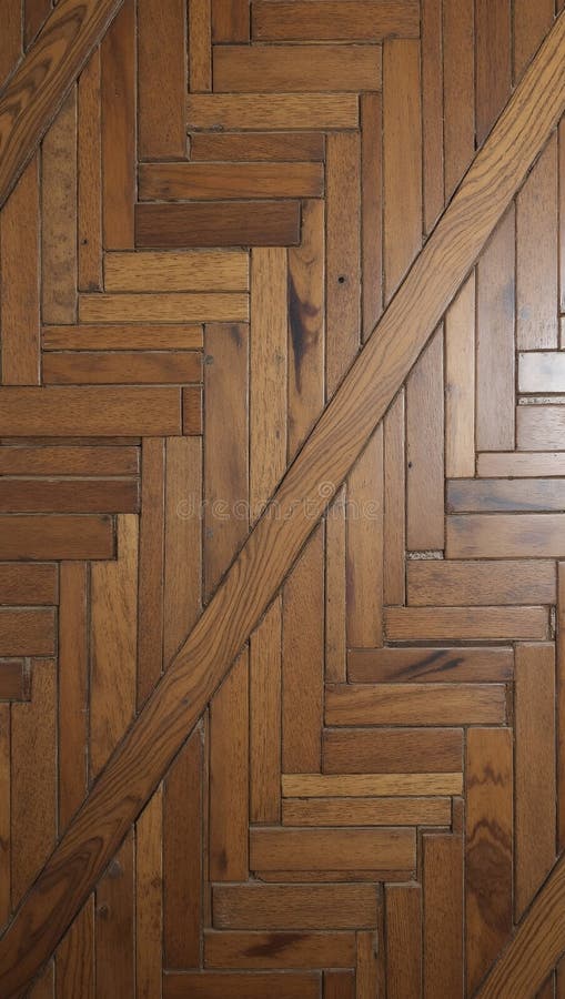 Elegant Herringbone Wood Floor Pattern in Oak and Walnut Tones Stock ...