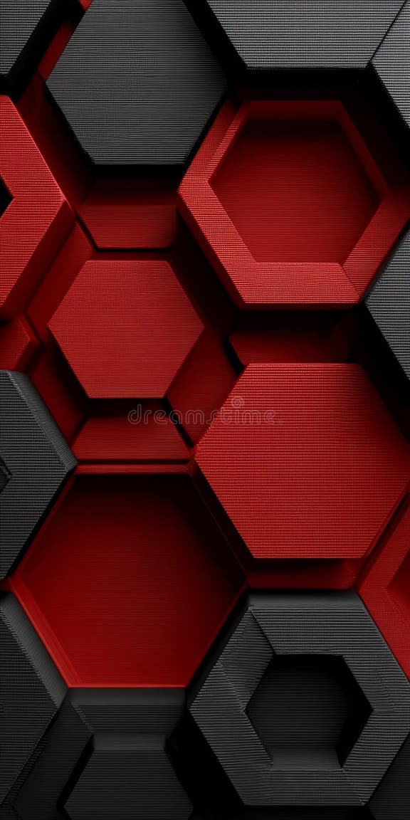 Elegant Hexagon Composition with Dark Outline and Red Texture for ...