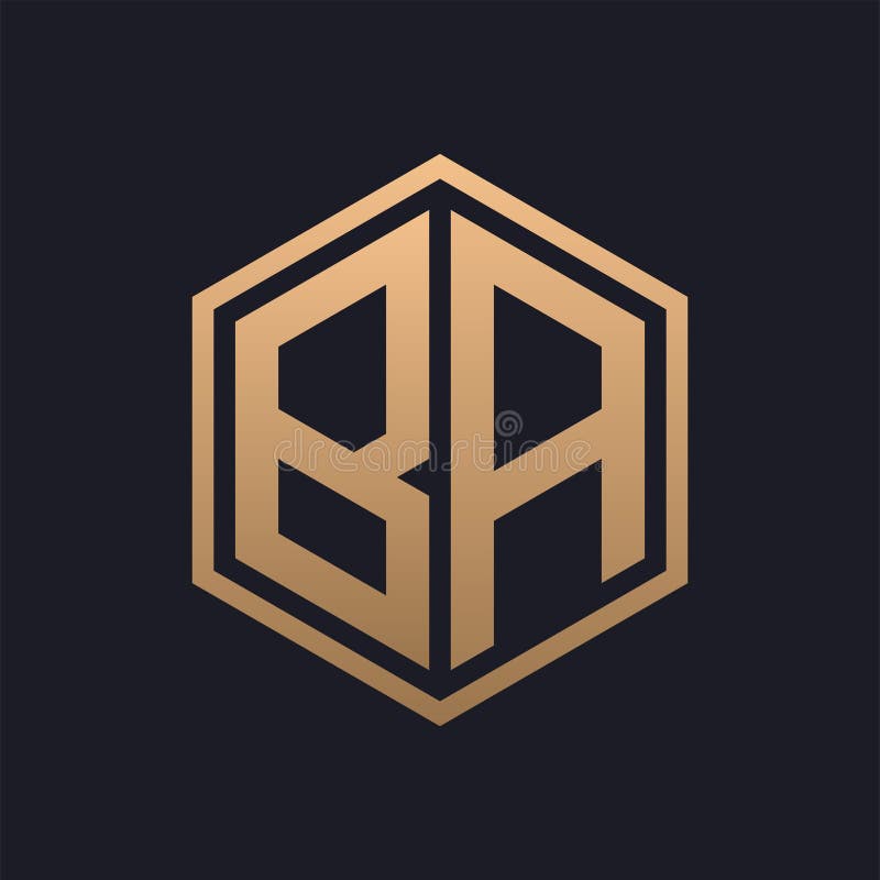 Elegant Hexagon Letter BA Logo Design. Initial Luxurious BA Logo ...