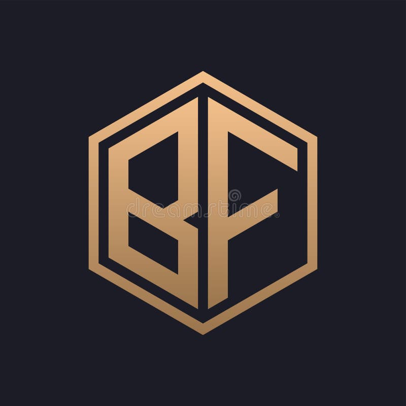 Elegant Hexagon Letter BF Logo Design. Initial Luxurious BF Logo ...