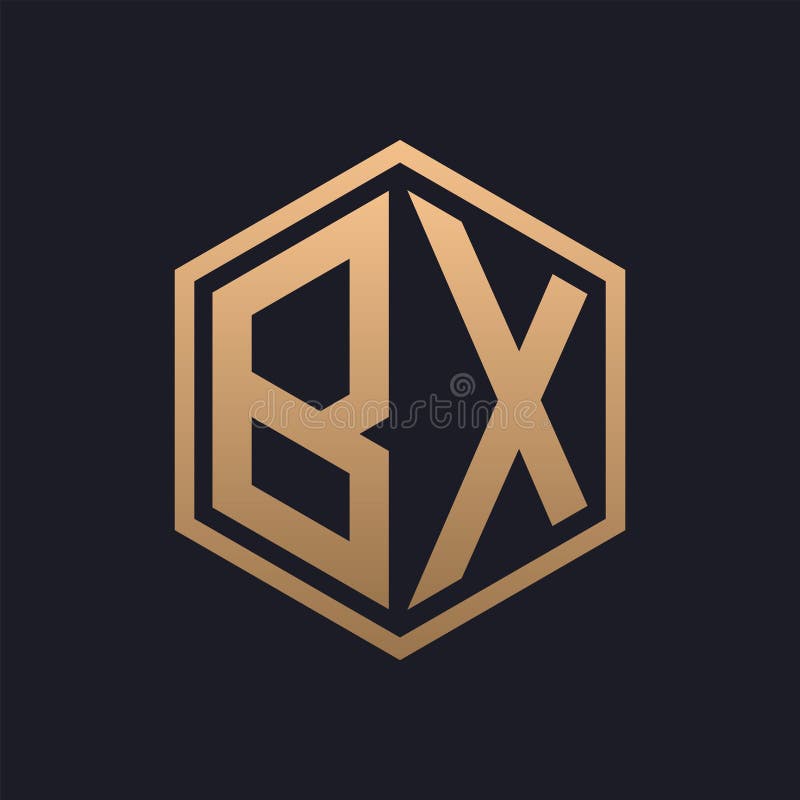 Elegant Hexagon Letter BX Logo Design. Initial Luxurious BX Logo ...