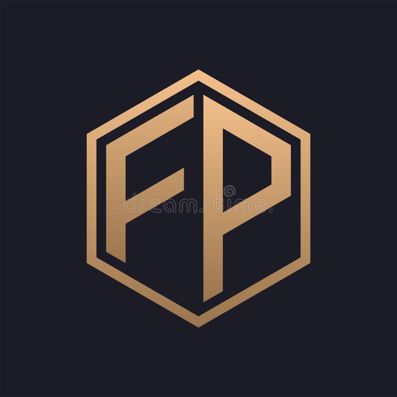 Elegant Hexagon Letter FP Logo Design. Initial Luxurious FP Logo ...