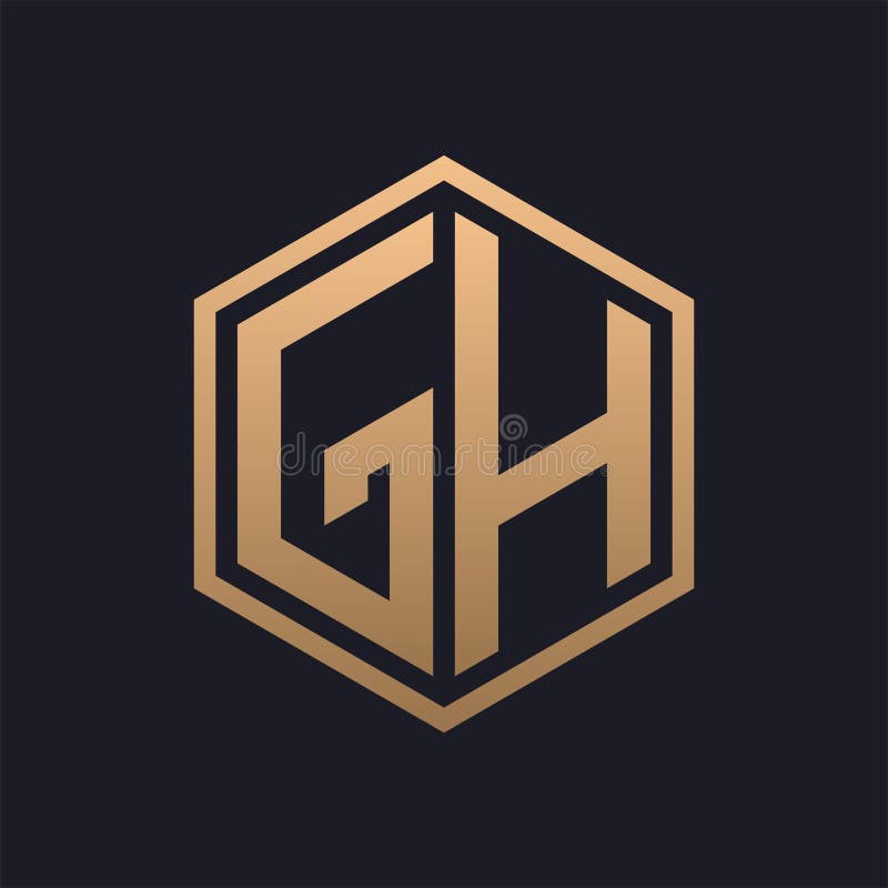 Elegant Hexagon Letter GH Logo Design. Initial Luxurious GH Logo ...