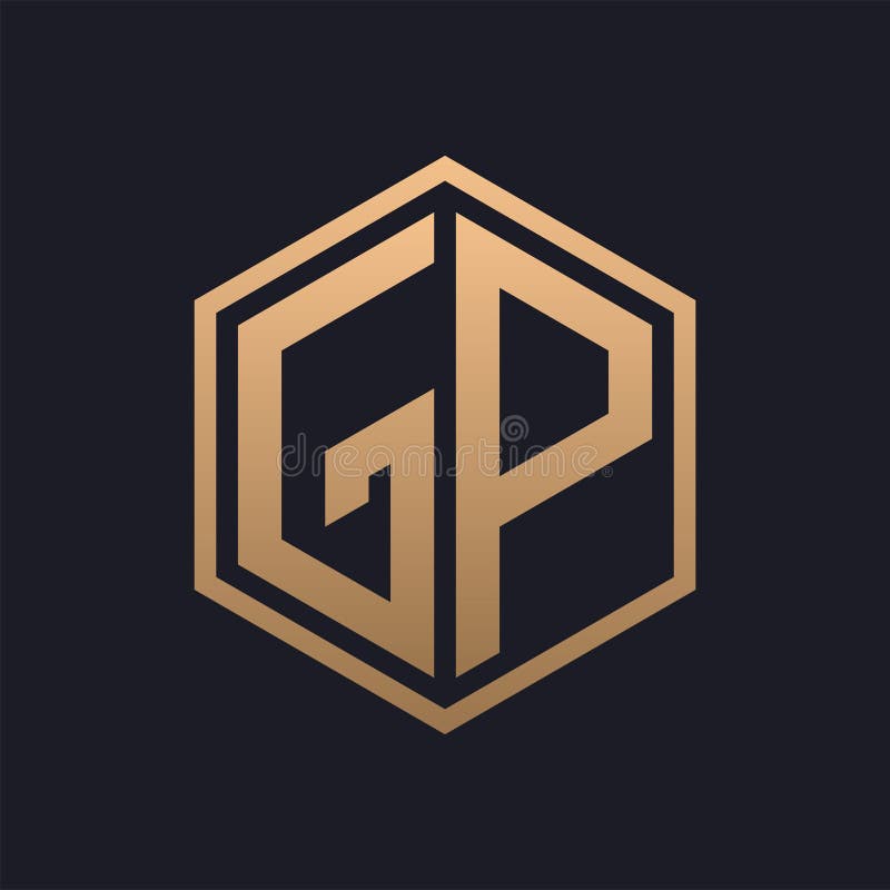 Elegant Hexagon Letter GP Logo Design. Initial Luxurious GP Logo ...