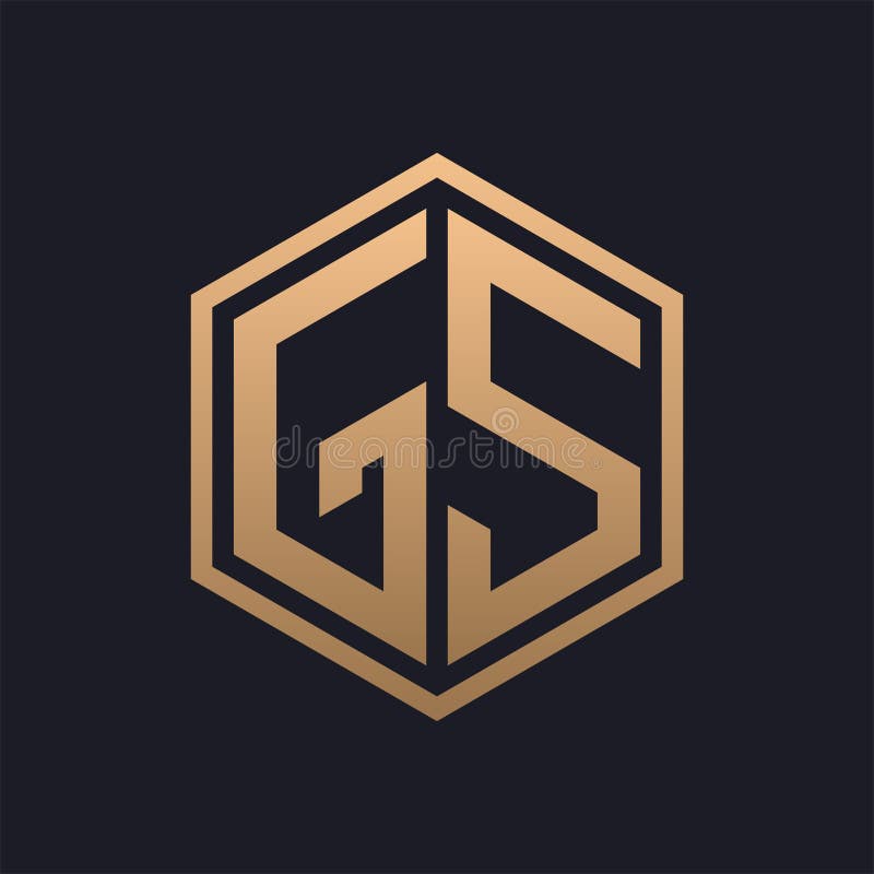 Elegant Hexagon Letter GS Logo Design. Initial Luxurious GS Logo ...