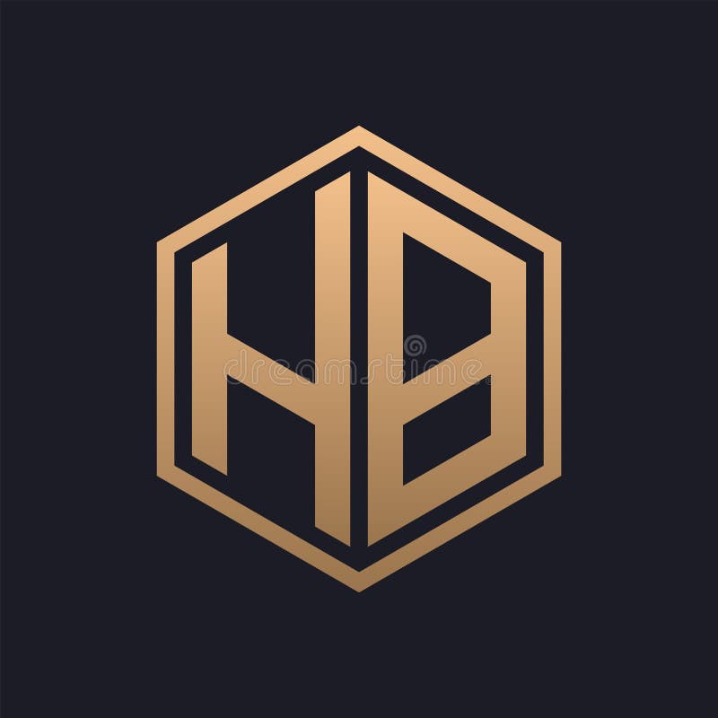 Elegant Hexagon Letter HB Logo Design. Initial Luxurious HB Logo ...