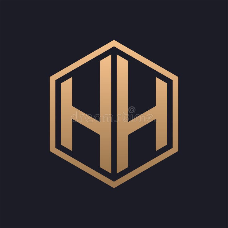 Elegant Hexagon Letter HH Logo Design. Initial Luxurious HH Logo ...