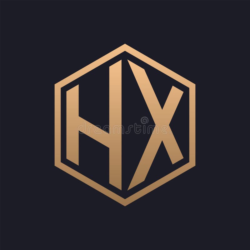 Elegant Hexagon Letter HX Logo Design. Initial Luxurious HX Logo ...