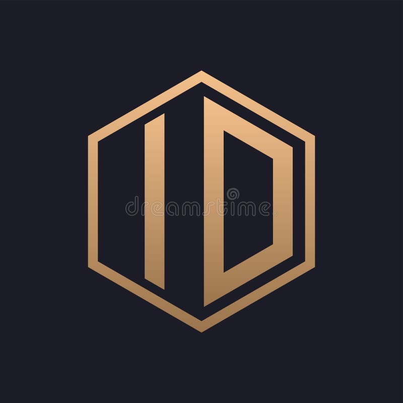 Elegant Hexagon Letter ID Logo Design. Initial Luxurious ID Logo ...