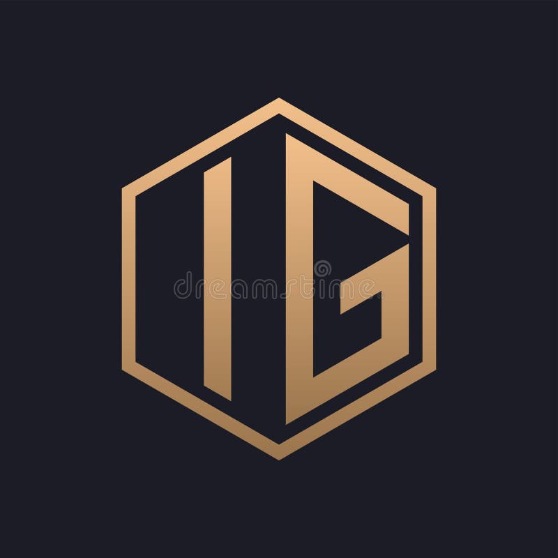 Elegant Hexagon Letter IG Logo Design. Initial Luxurious IG Logo ...