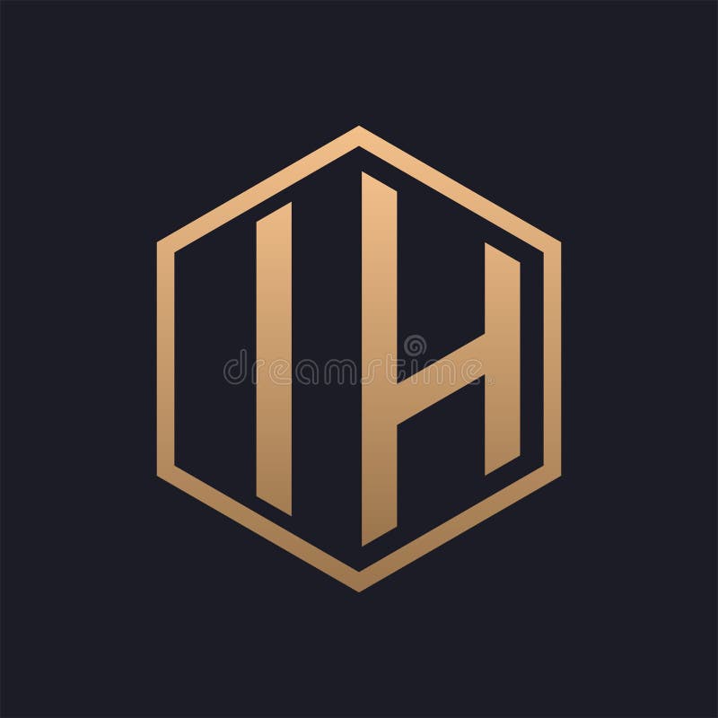 Elegant Hexagon Letter IH Logo Design. Initial Luxurious IH Logo ...