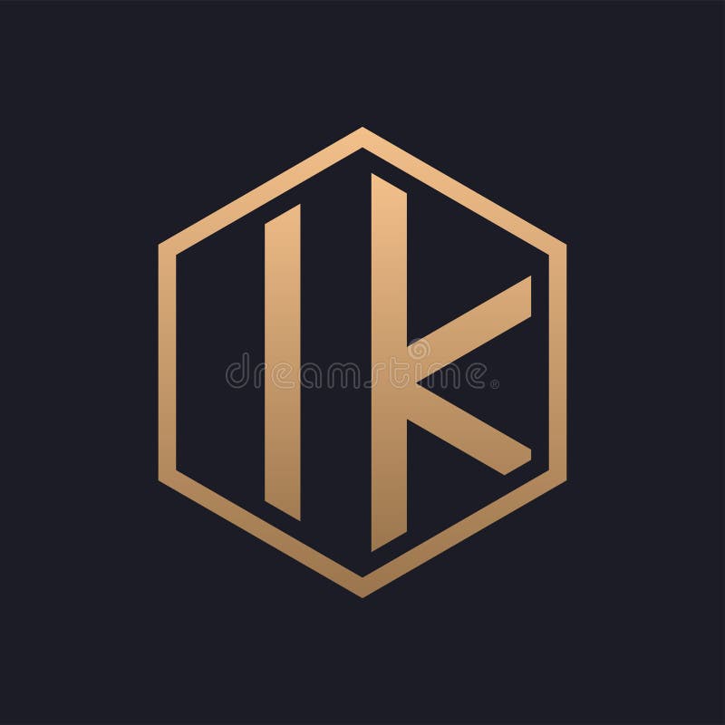 Elegant Hexagon Letter IK Logo Design. Initial Luxurious IK Logo ...
