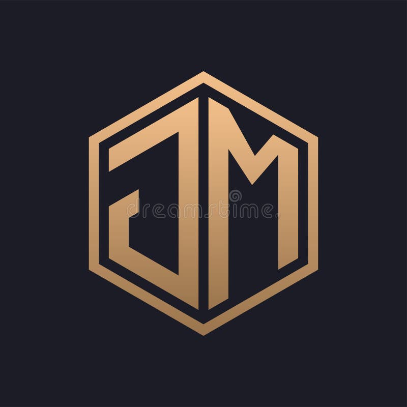 Elegant Hexagon Letter JM Logo Design. Initial Luxurious JM Logo ...
