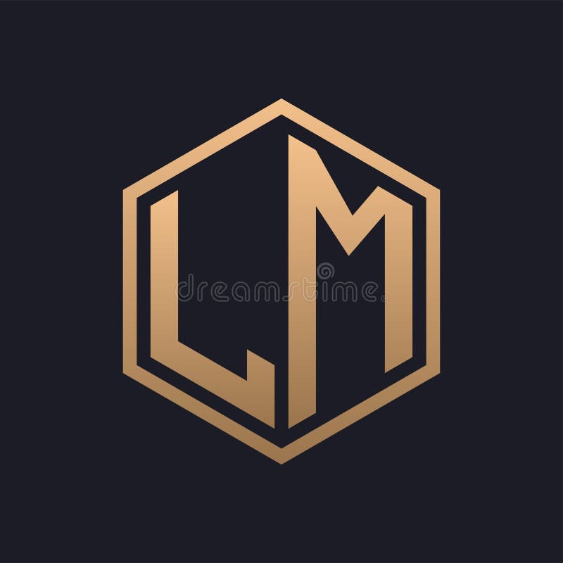 Elegant Hexagon Letter LM Logo Design. Initial Luxurious LM Logo ...