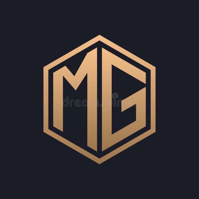 Elegant Hexagon Letter MG Logo Design. Initial Luxurious MG Logo Template Stock Illustration ...