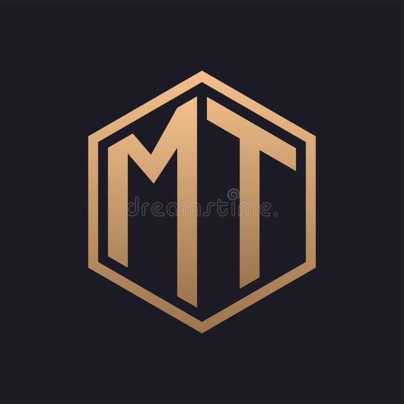 Elegant Hexagon Letter MT Logo Design. Initial Luxurious MT Logo ...