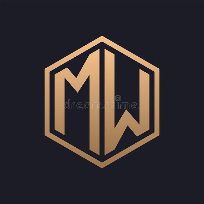 Elegant Hexagon Letter MW Logo Design. Initial Luxurious MW Logo ...