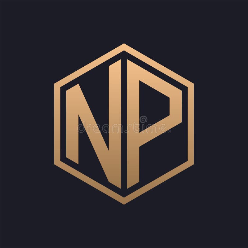 Elegant Hexagon Letter NP Logo Design. Initial Luxurious NP Logo ...